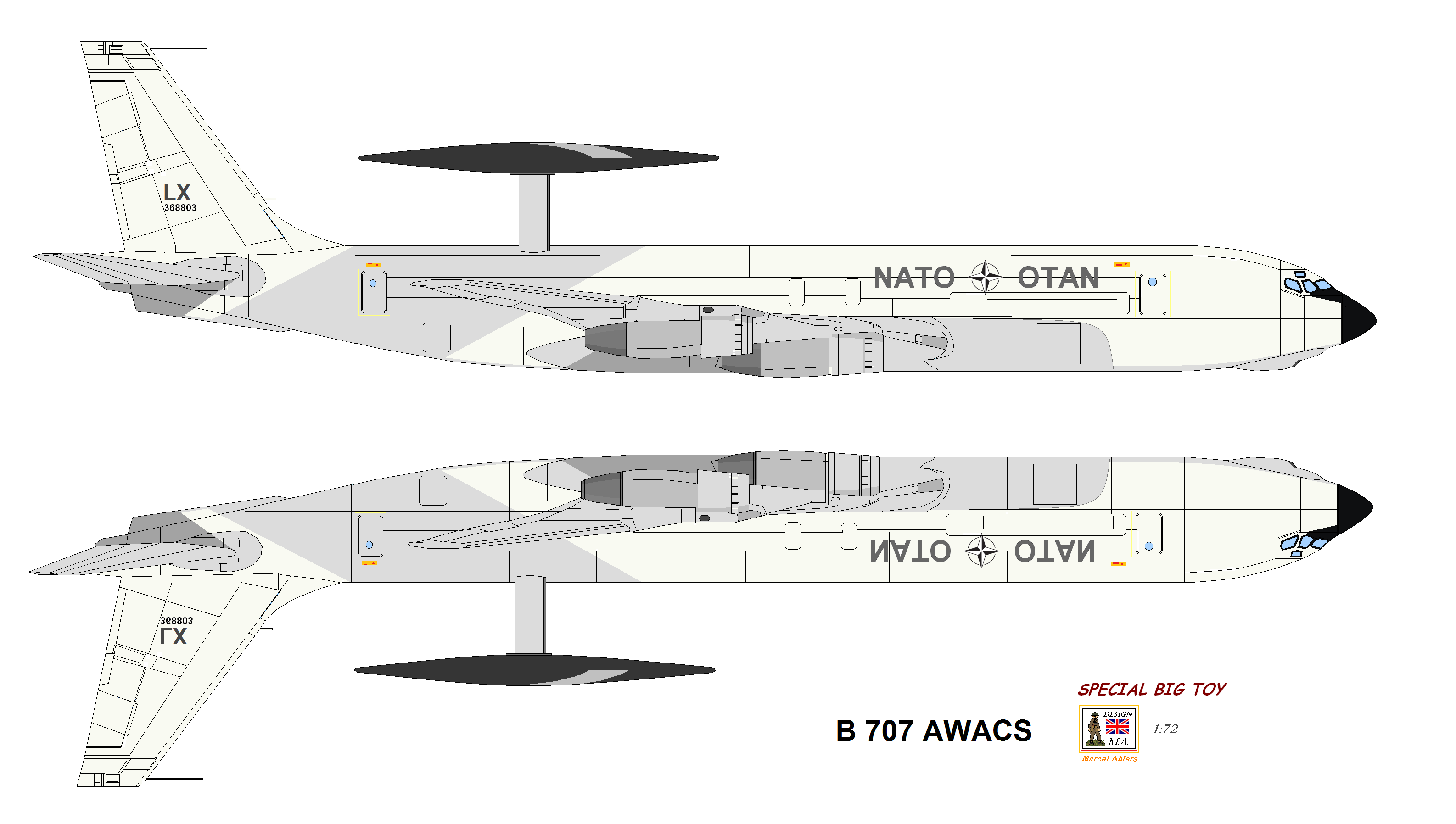 B 707 AWACS Aircraft | Paper Miniature