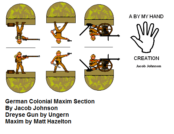 German colonial Maxim section | Paper Miniature